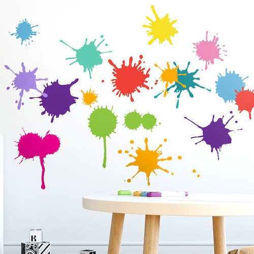 Color Splash Wall Decal Paint Splash Wall Decal Sticker Ink - Etsy