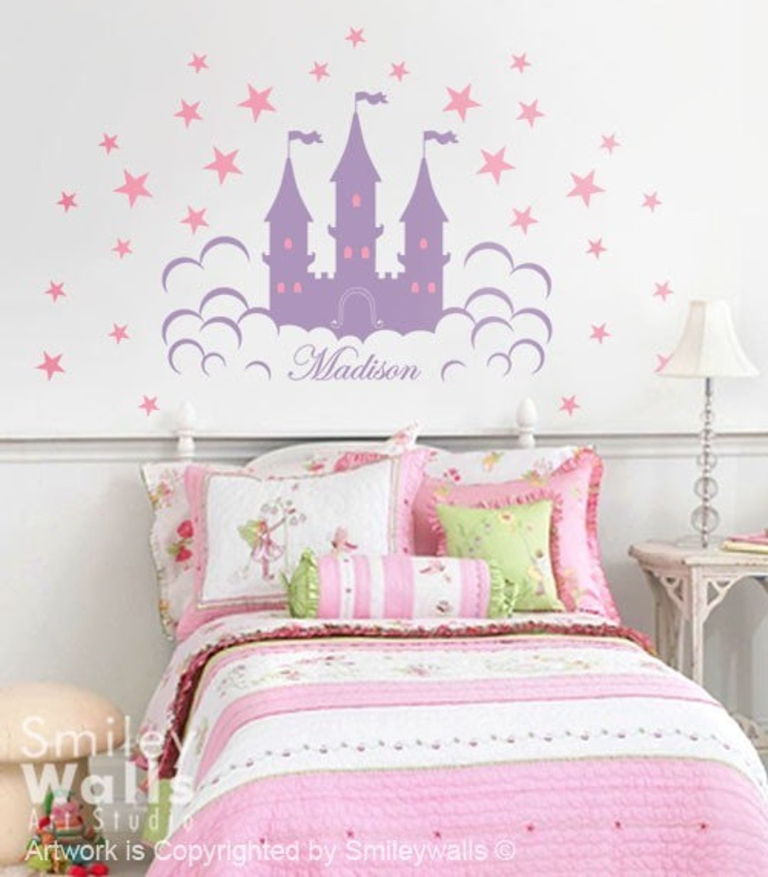 Castle Wall Decal Fairy Princess Castle Personalized Lettering Vinyl ...