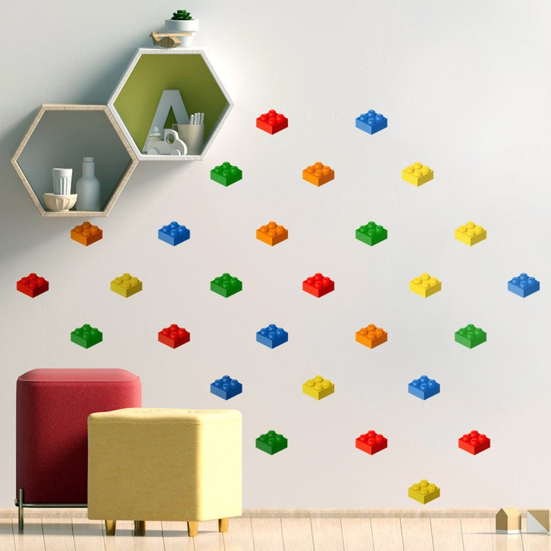 Building Blocks Wall Decal Cubes Wall Stickers Building | Etsy