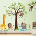 Safari Jungle Animals Monkey Giraffe Elephant Lion Wall Decal Tree Set ...
