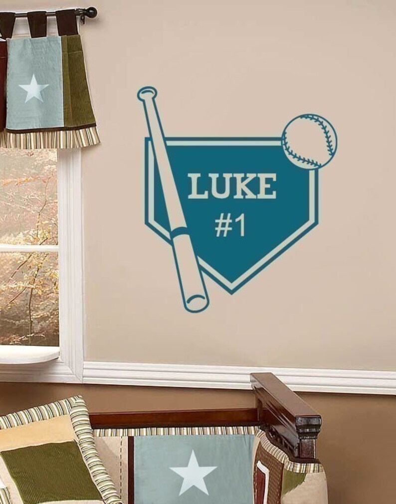 Baseball Name Plate Sign Personalized Vinyl Wall Decal - Etsy