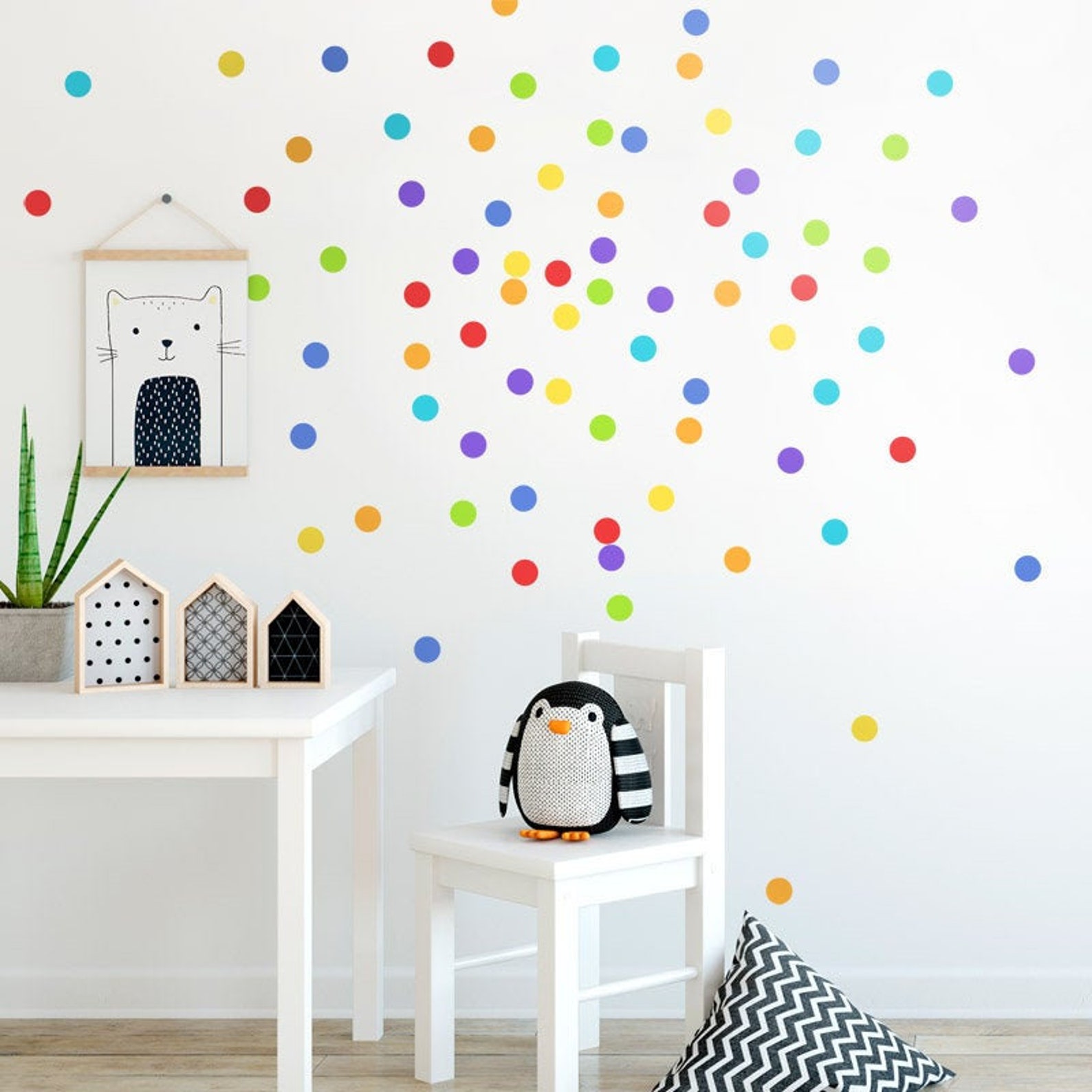 Polka Dots Wall Decal Confetti Wall Decal Rainbow Wall | Etsy