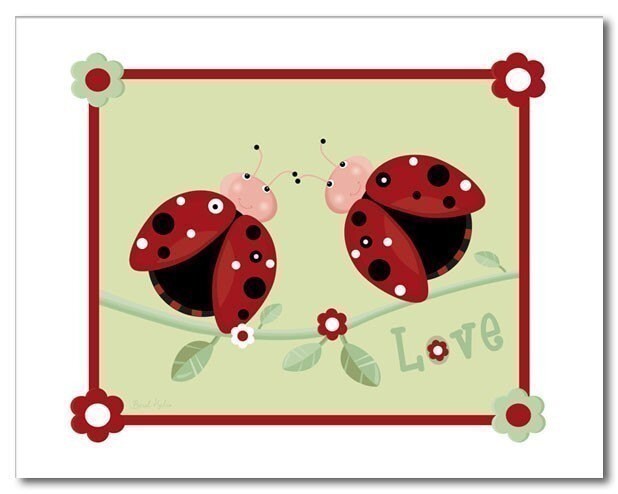 Ladybugs Wall Art, Ladybugs Prints, Kids Wall Art, Nursery Decor, Wall ...