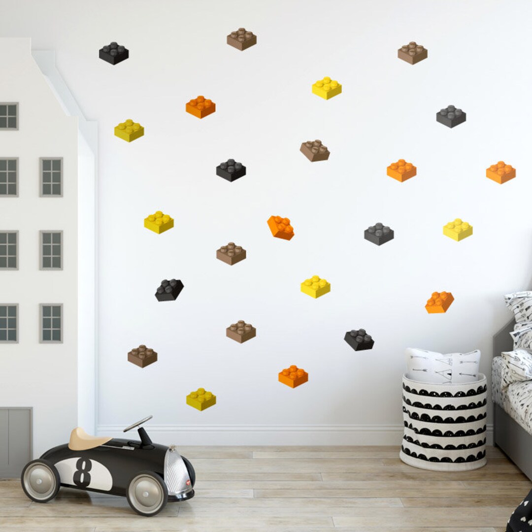 Building Blocks Wall Decal, Building Blocks Wall Stickers, Cubes Wall ...