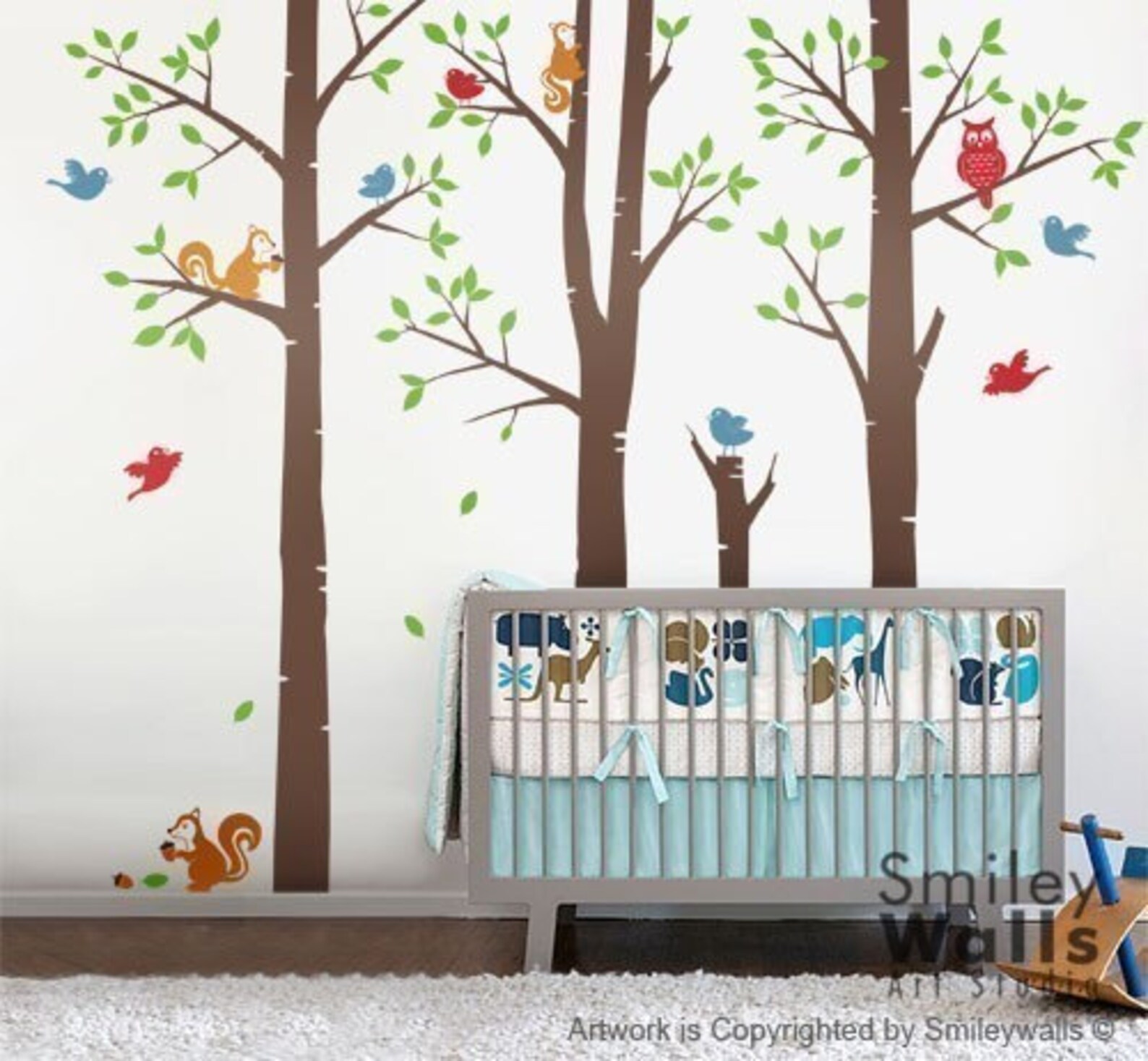 Tree Wall Decals Stickers Forest Trees Wall Decal Birch Trees | Etsy
