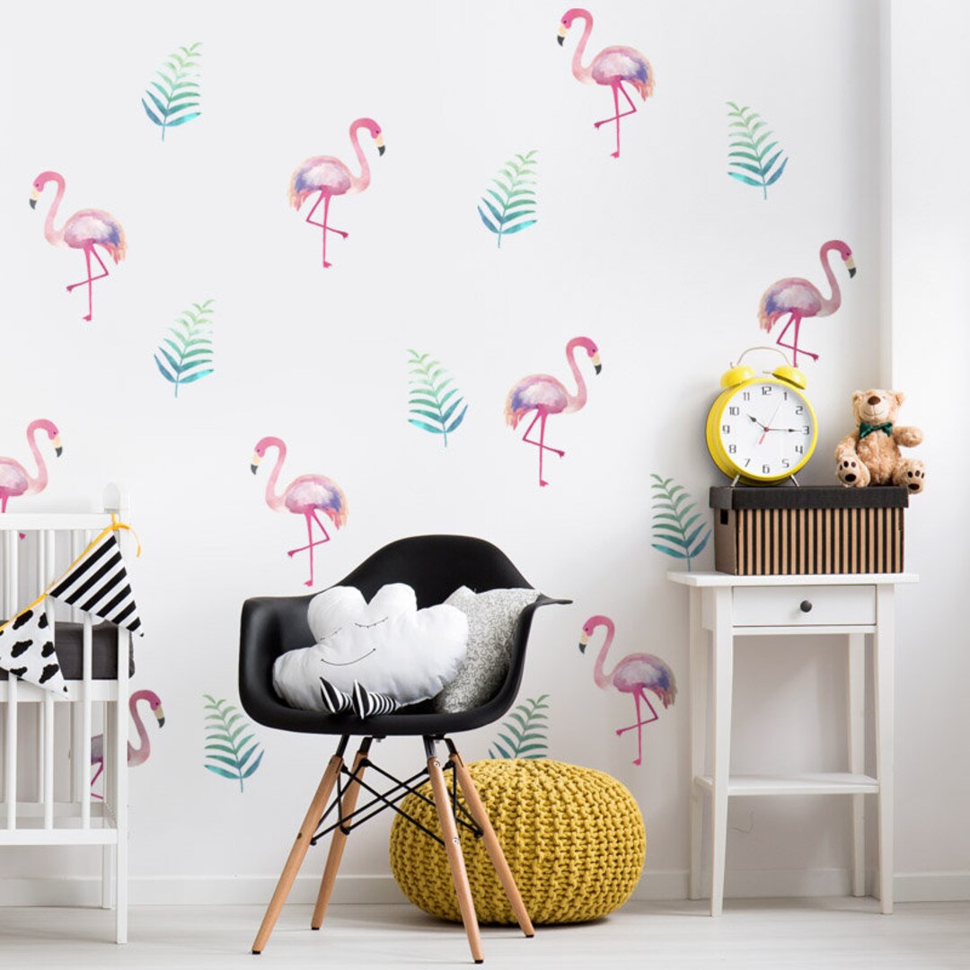 Flamingos Wall Decal, Flamingo Wall Stickers, Flamingo Wall Decor ...