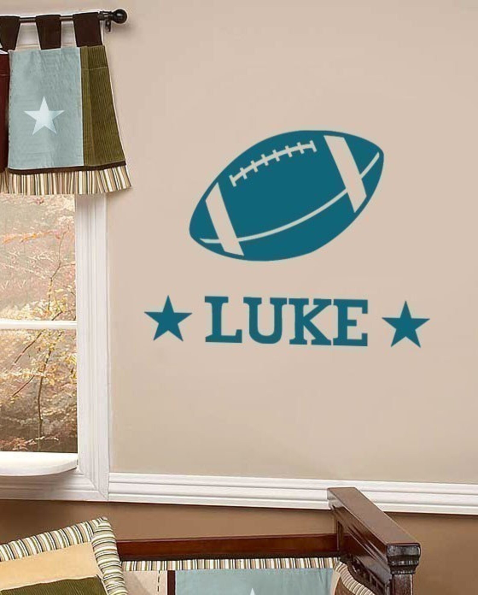 Football Personalized Childrens Name Vinyl Wall Art Sign Lettering ...