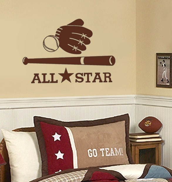 All Star Baseball Sports Vinyl Wall Decal | Etsy