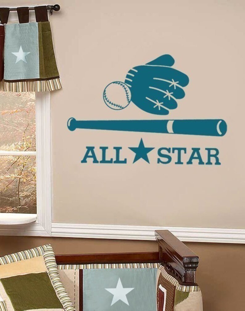 All Star Baseball Sports Vinyl Wall Decal - Etsy