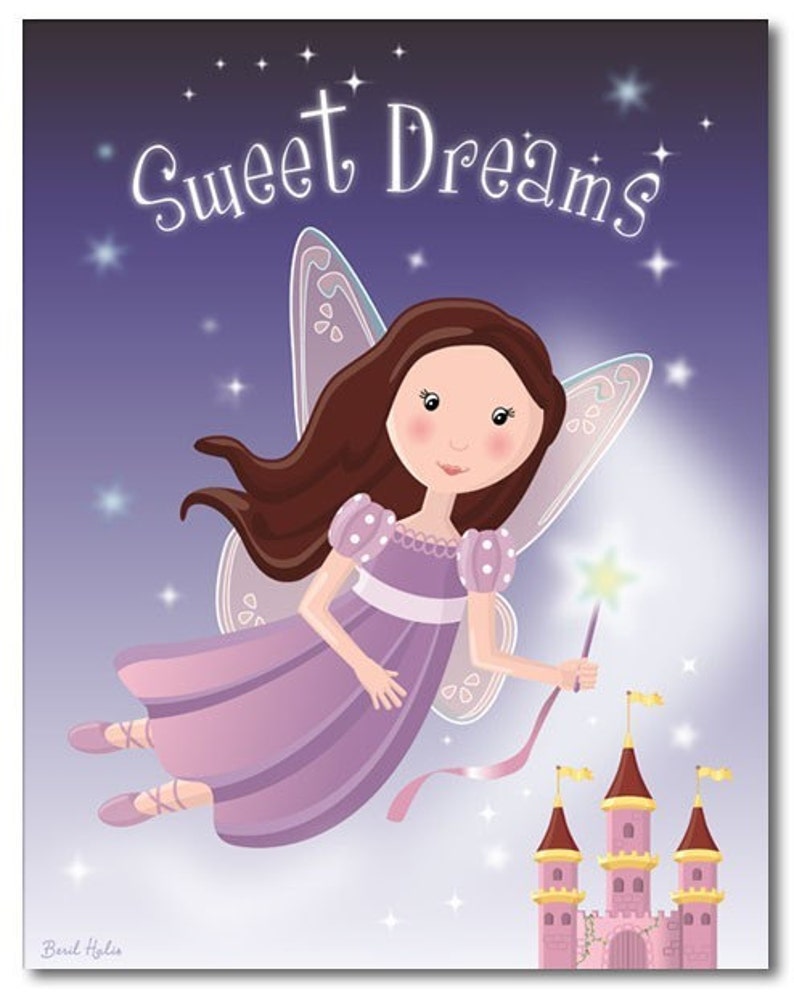 Fairy Wall Art, Fairy Nursery Print, Sweet Dreams Wall Art, Good Night ...