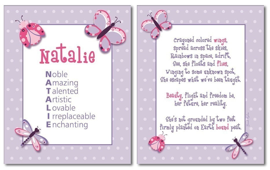 Butterflies Wall Art, Butterflies Nursery Prints, Personalized Name ...