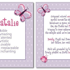 Butterflies Wall Art, Butterflies Nursery Prints, Personalized Name ...