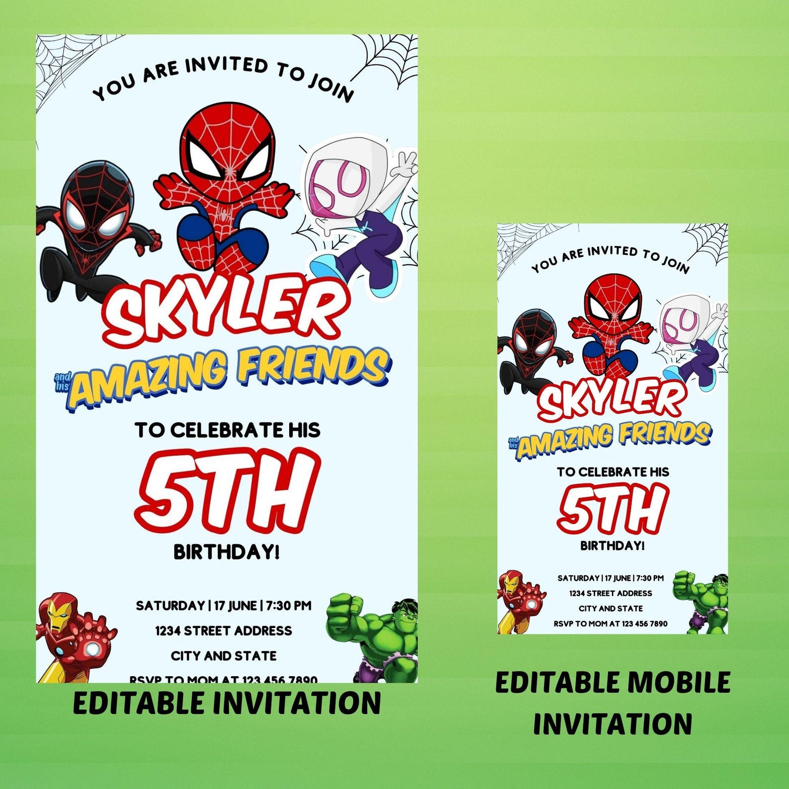 Spidey Birthday Invitation | Editable & Printable Spidey Template ...