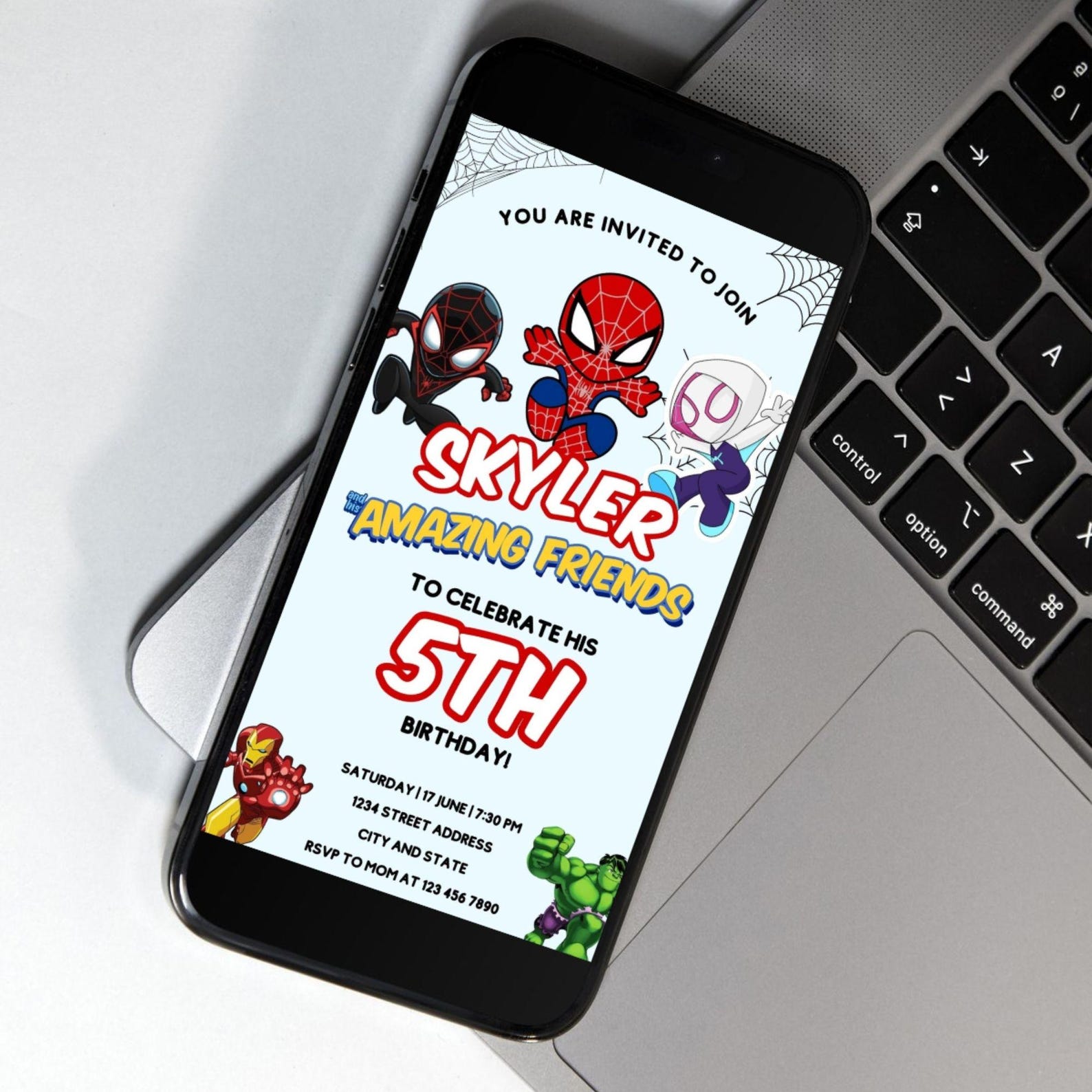 Spidey Birthday Invitation | Editable & Printable Spidey Template ...