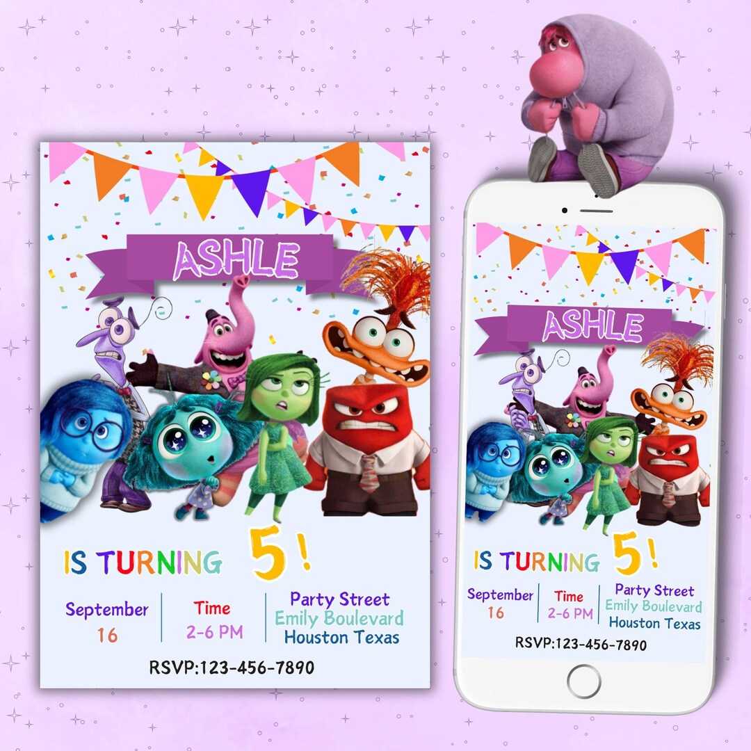 Inside Out Birthday Invitation | Printable Birthday Party Invitations ...