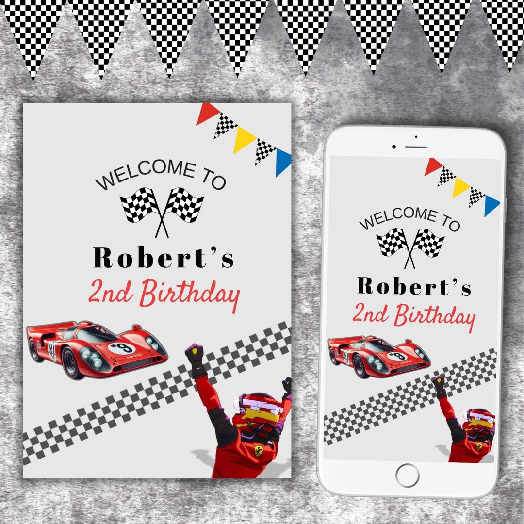 Car Race Birthday Invitation | Kids Speed Racing Invitation Card | Boy ...
