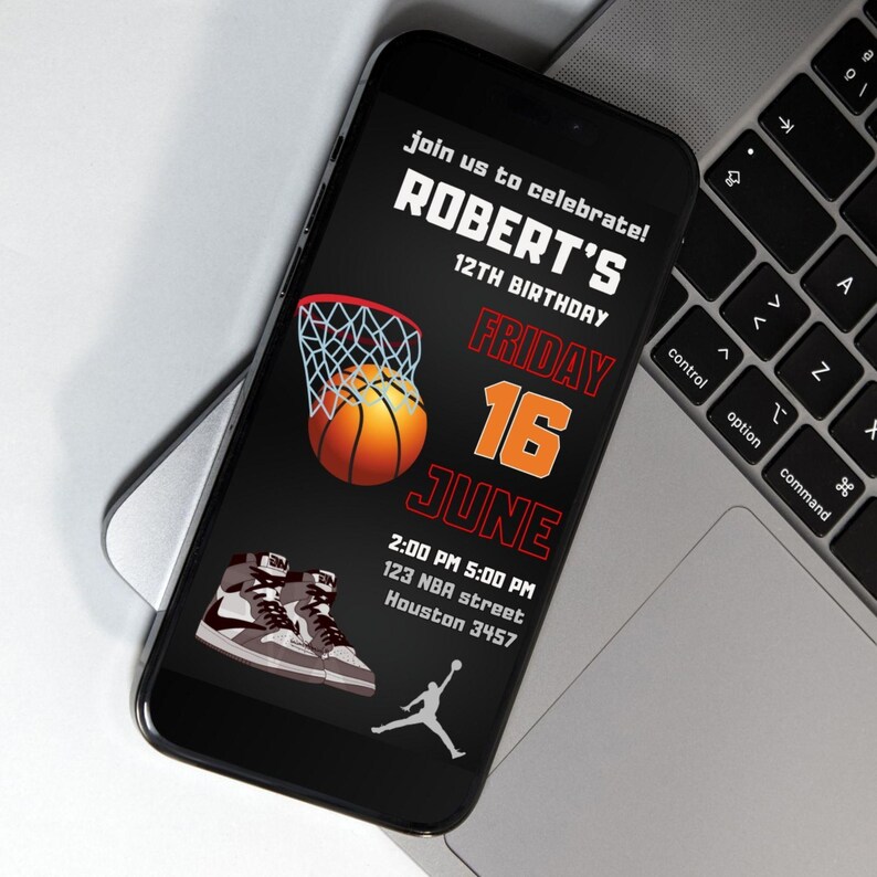 Invitación de cumpleaños de baloncesto / Tarjeta deportiva editable ...