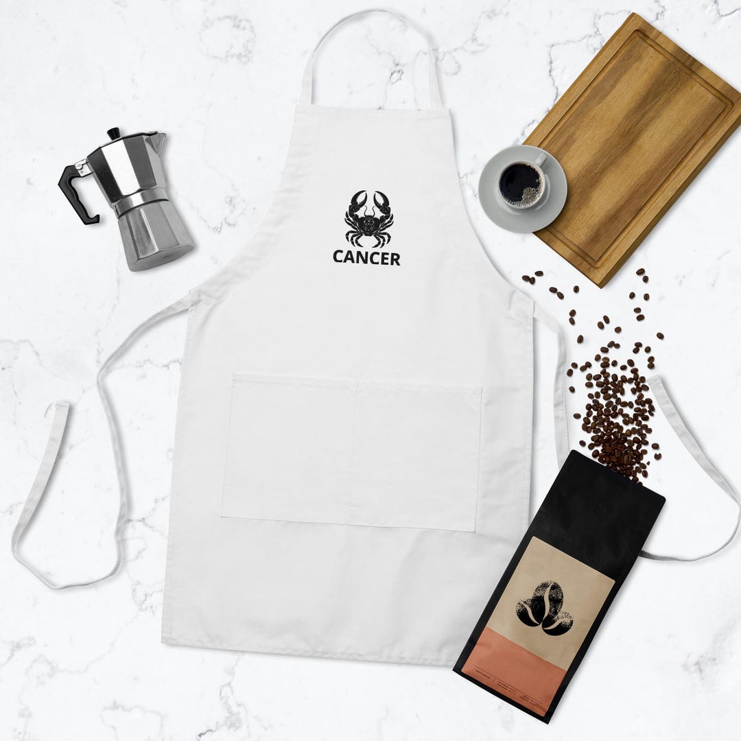 Cancer Zodiac Embroidered Apron - Etsy
