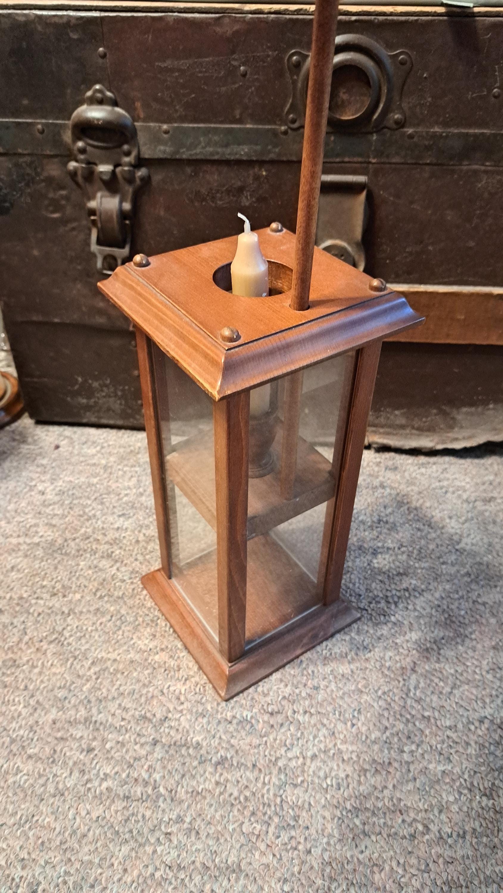 Frontier Reenactment Wood and Glass Candle Holder - Etsy