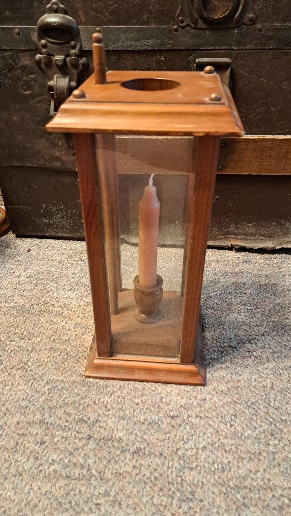 Frontier Reenactment Wood and Glass Candle Holder - Etsy