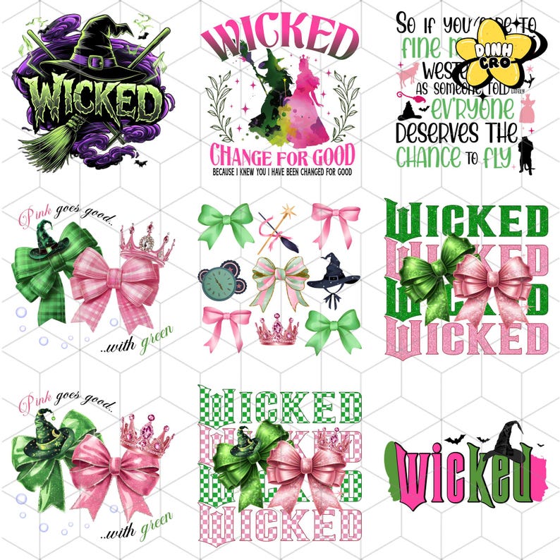 Bundle 15 Wicked Change for Good Glitter Png, Defy Gravity Broomstick ...