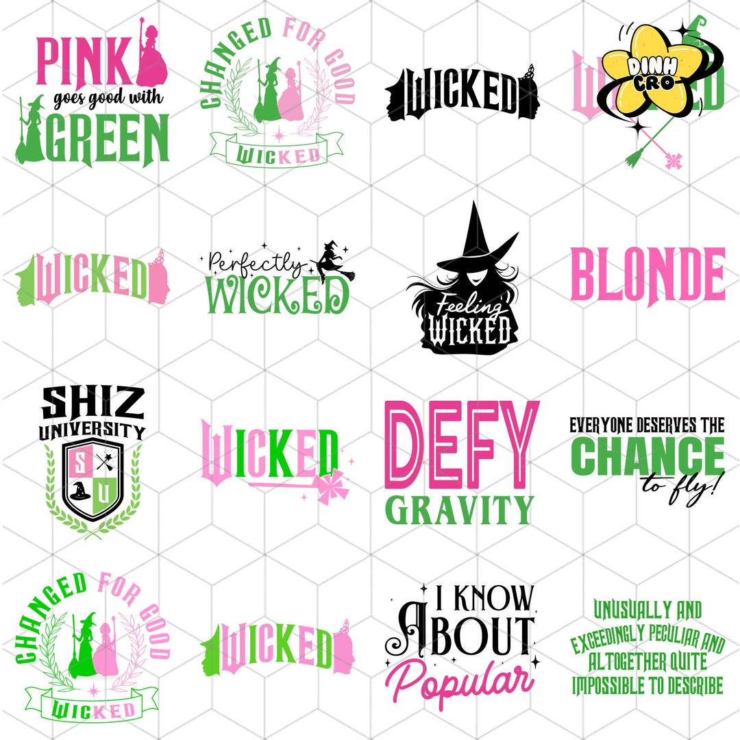 Bundle Wicked Change for Good Svg Png, Witch Pink and Green Svg, Defy ...