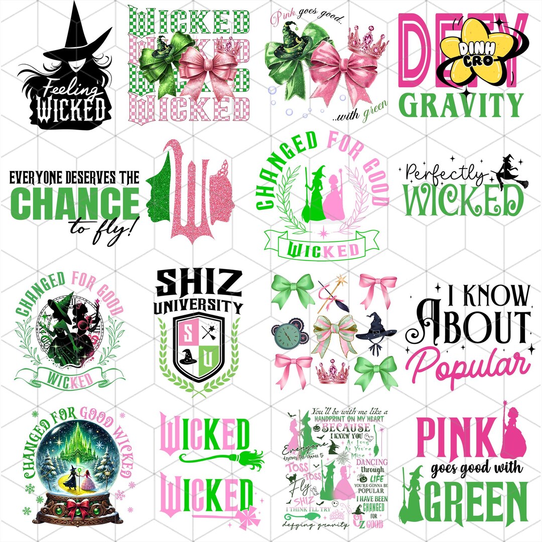 Wicked Change for Good SVG PNG Bundle, Defy Gravity Broomstick Magic ...