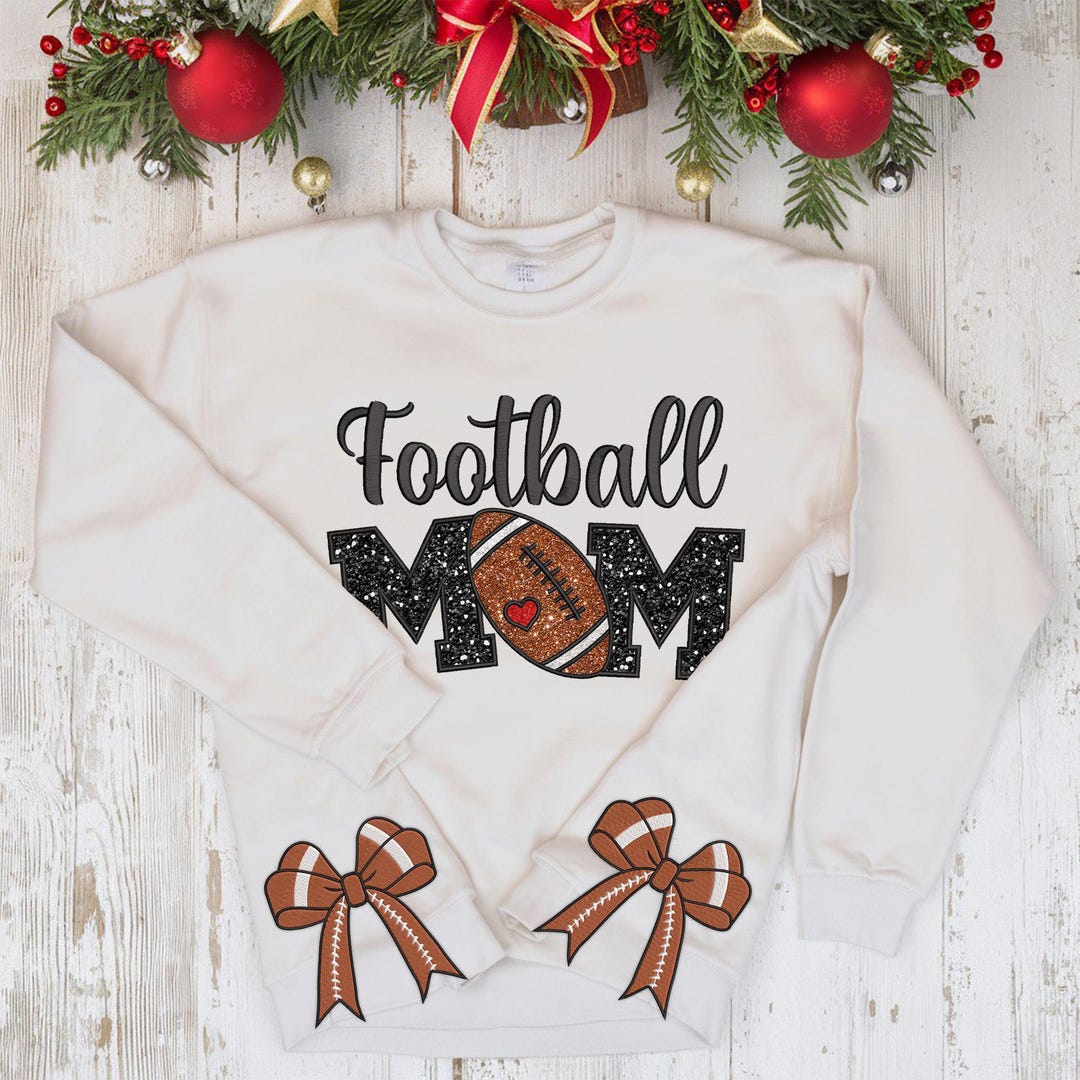 Football Mom Bow Applique Embroidery Design 6 Sizes, Side Coquette Bow ...