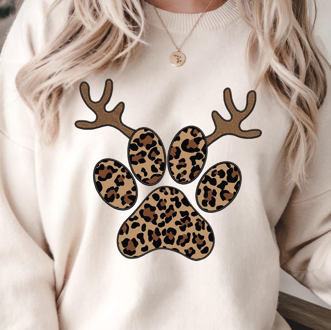 Cheetah Paw Machine Embroidery Design, Leopard Paw Christmas Embroidery ...