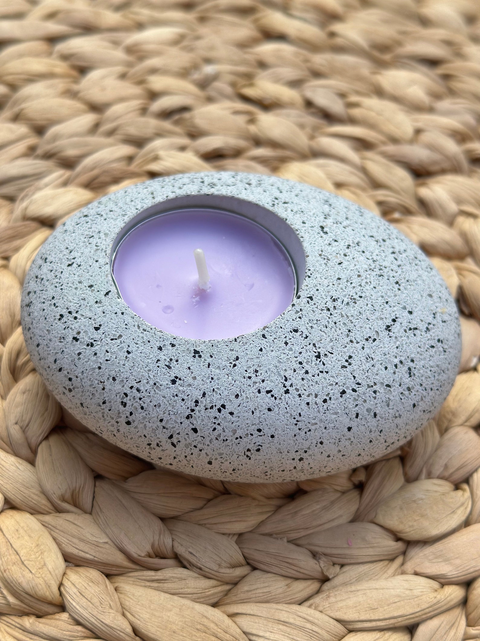 Natural Stone Effect Jesmonite Tealight Candle Holder - Etsy UK