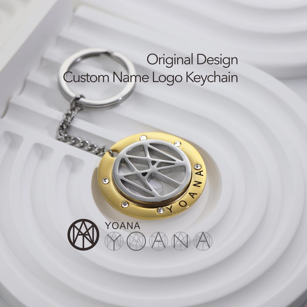 Custom Name Logo Keychain: Personalized Stainless Steel Gift - Etsy