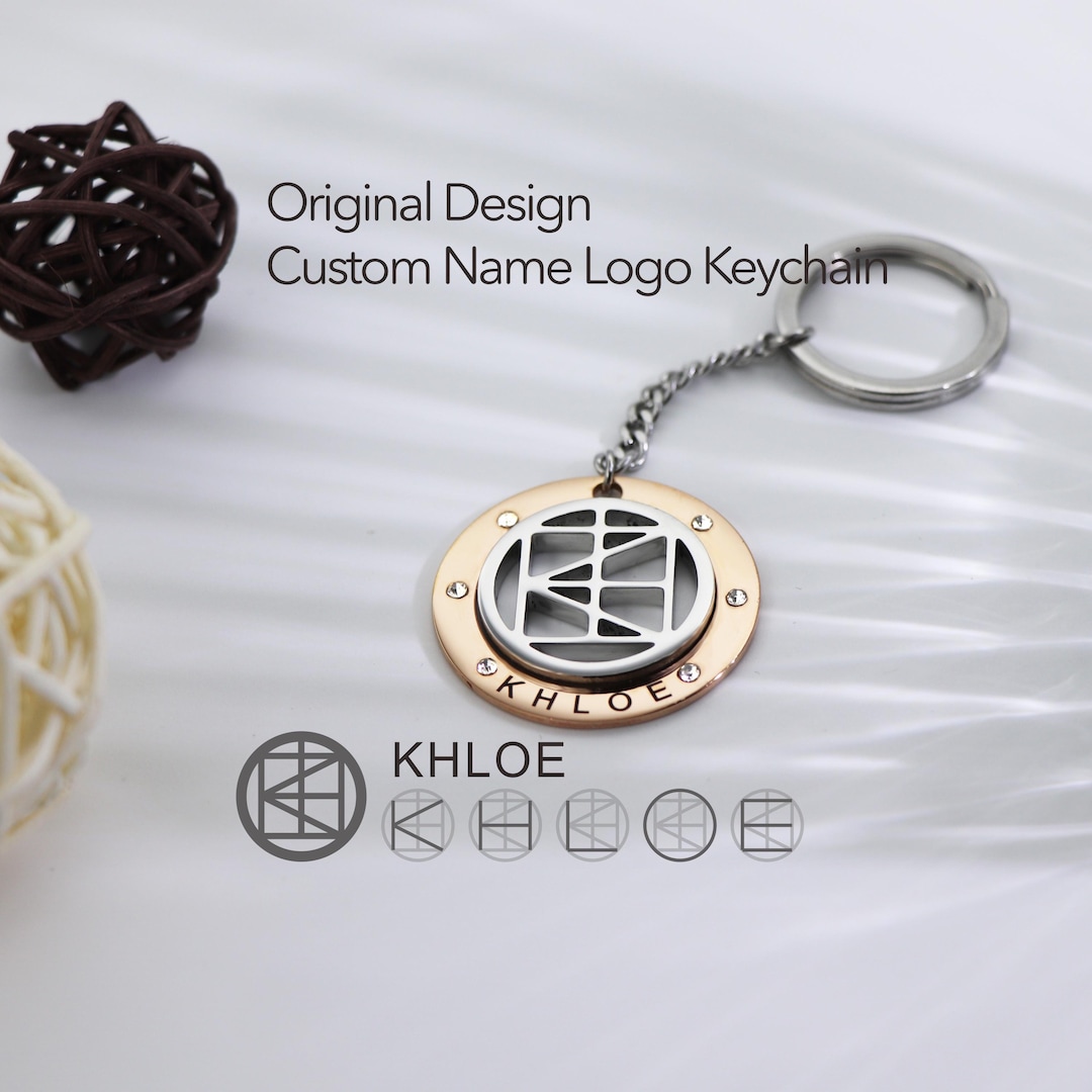 Custom Name Logo Keychain: Personalized Stainless Steel Gift - Etsy