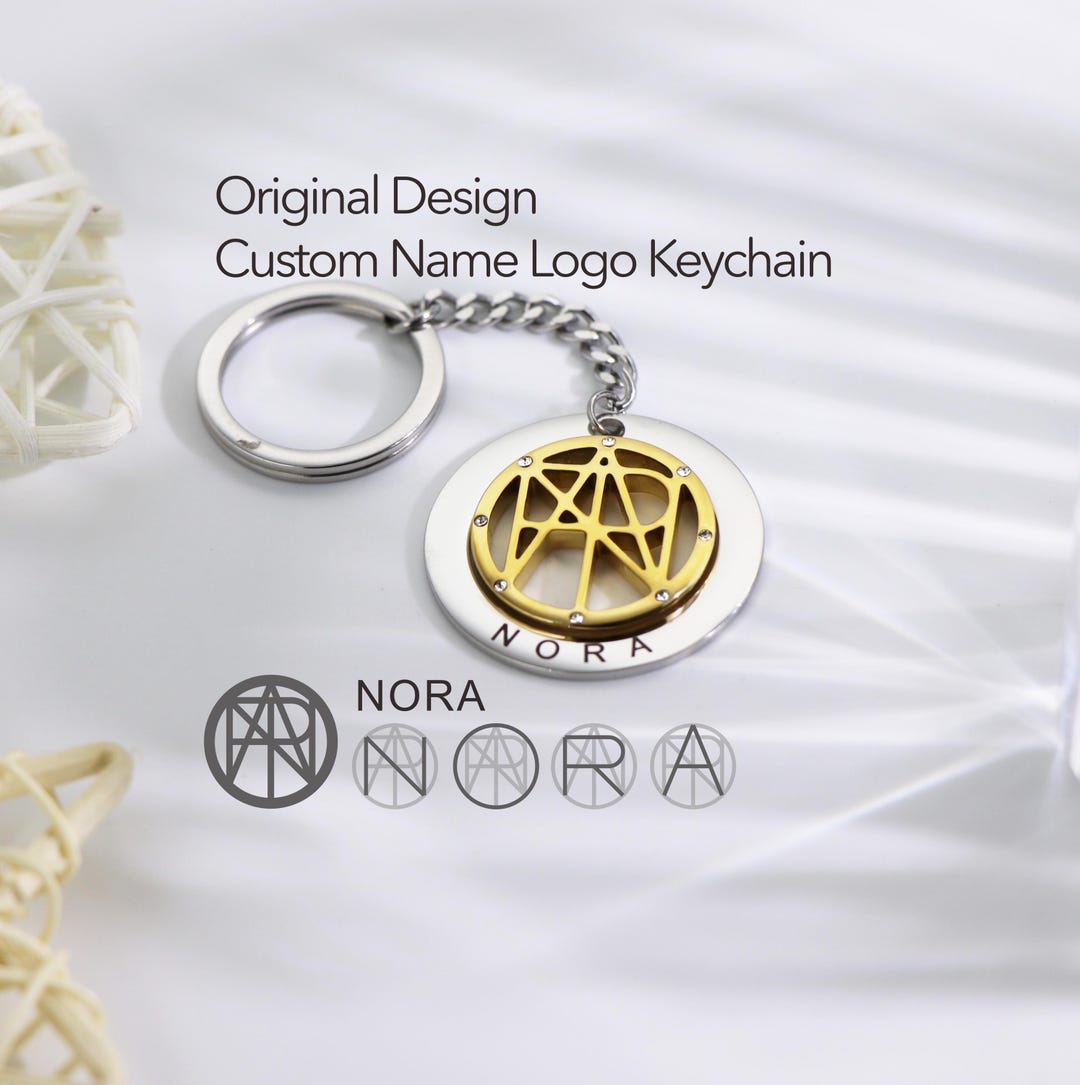 Custom Name Logo Keychain: Personalized Stainless Steel Gift - Etsy