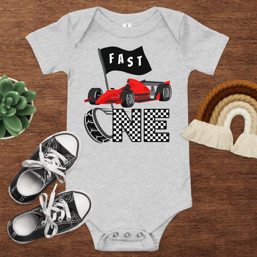 Fast One Racing to One Baby Onesie First Birthday for Baby First ...