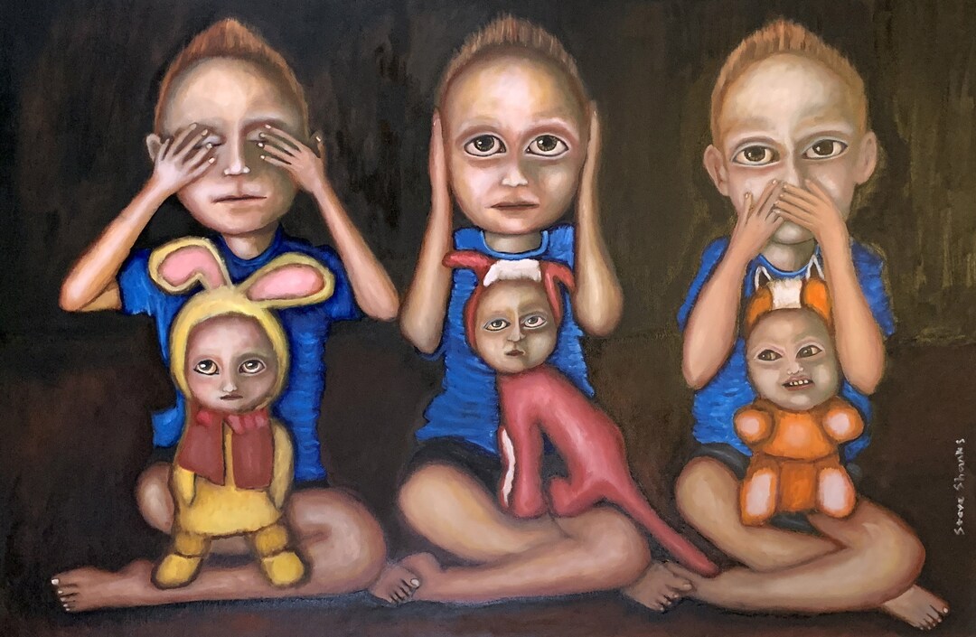 NO EVIL by Steve Shanks Original Oil Painting - Etsy