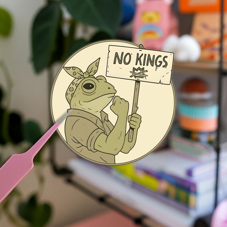 No King in America FROG Stickers Portland Frog Protest Vinyl Decal ...