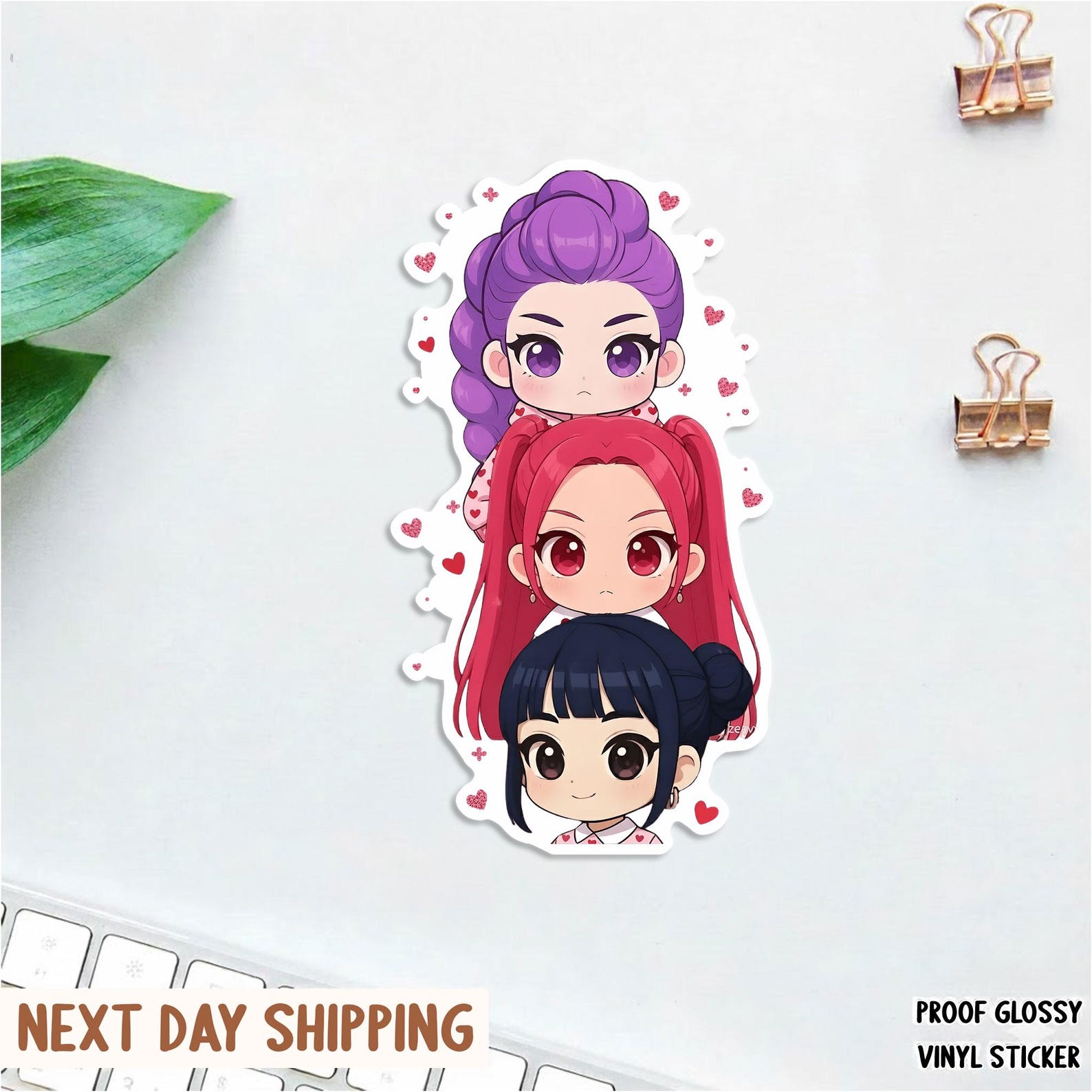 Kpop Sticker, Huntrix Pink Valentine Sticker, Saja Girls Mira Rumi Zoey ...
