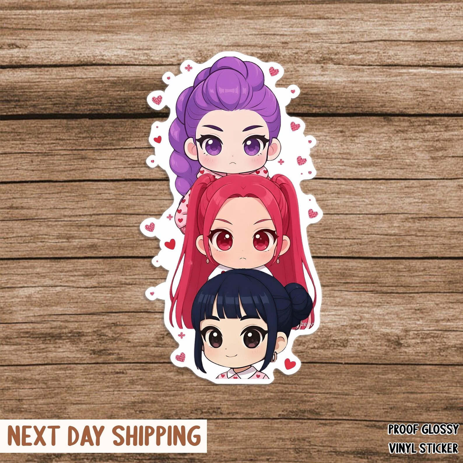 Kpop Sticker, Huntrix Pink Valentine Sticker, Saja Girls Mira Rumi Zoey ...
