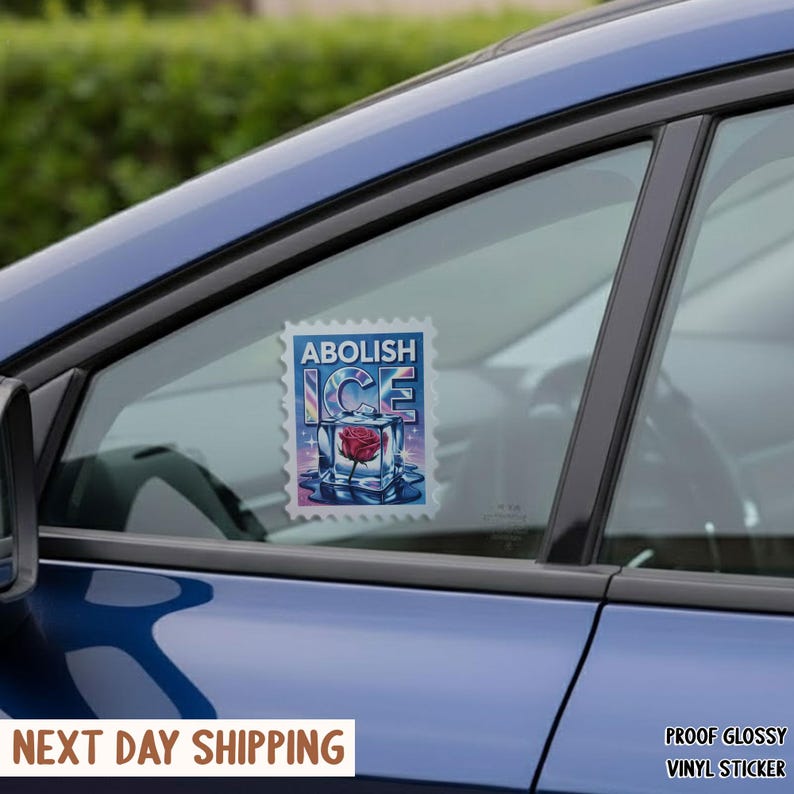 Floral Abolish ICE Sticker/car Magnet, Pro Immigration Social Justice ...
