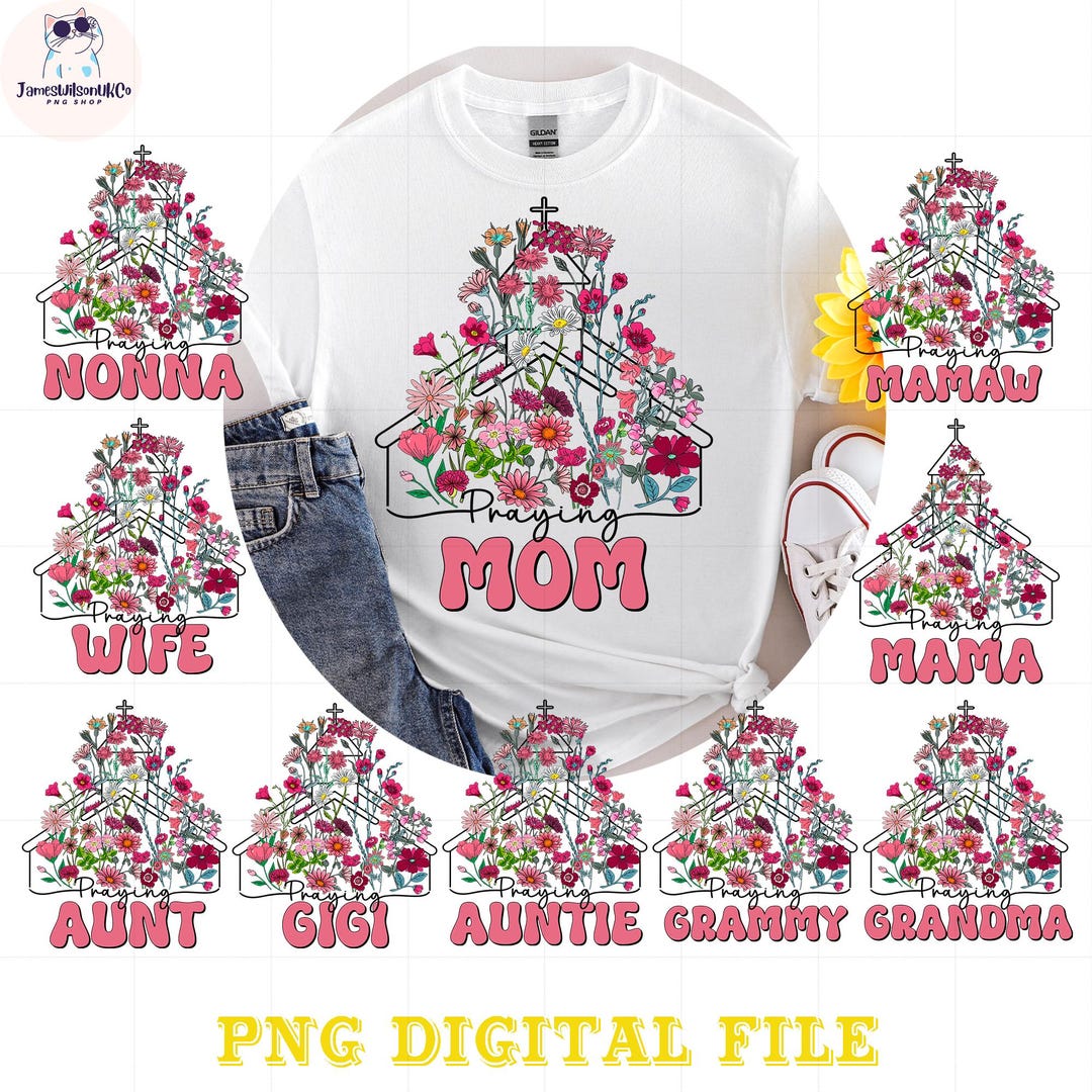 12+ Christian Mama Png Bundle, Praying Mama Png, Floral Church Mama Png ...