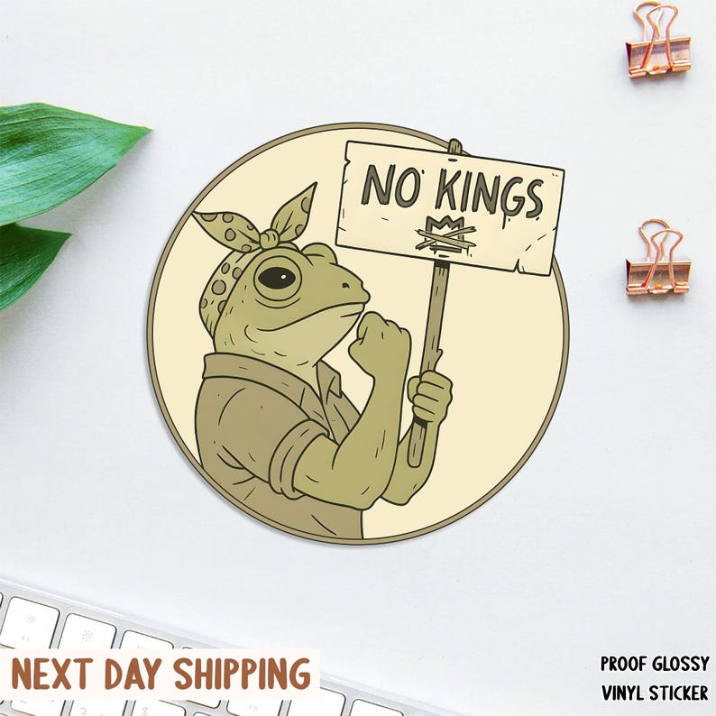 No King in America FROG Stickers Portland Frog Protest Vinyl Decal ...