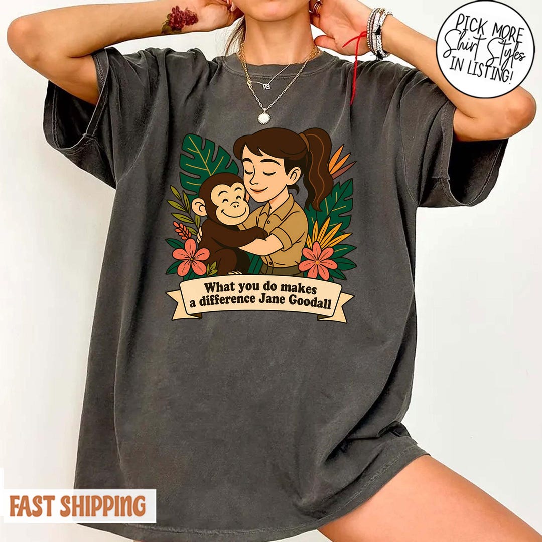Jane Goodall Shirt, Jane Goodall Tshirt, Remember Jane Goddall, Thank ...