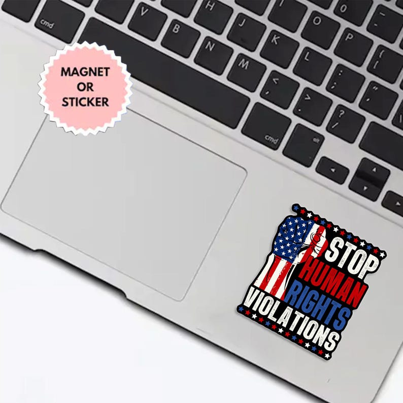 Stop Human Rights Violations Anti Trump Sticker, Abolish ICE, Protect ...