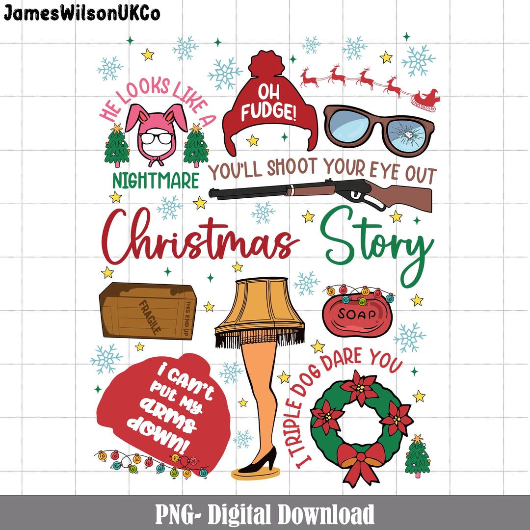 A Christmas Story Movie Christmas Png, Retro Christmas Movie Story Png ...