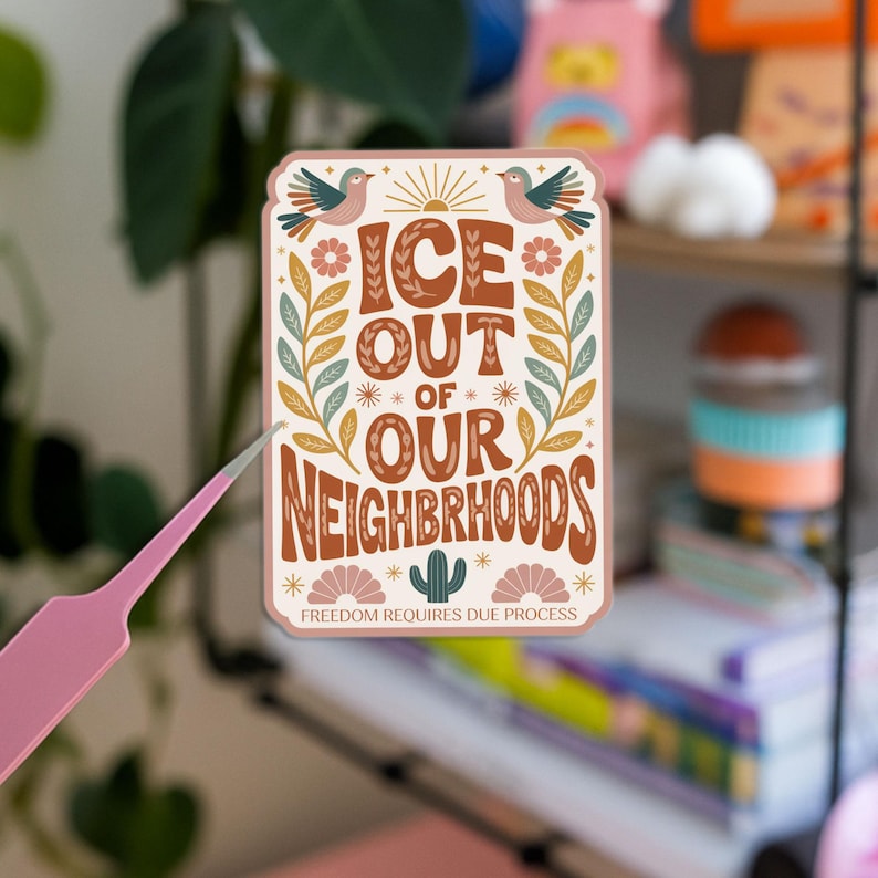 Floral Boho Chinga La Migra Anti Trump Sticker/car Magnet, Anti Fascism ...