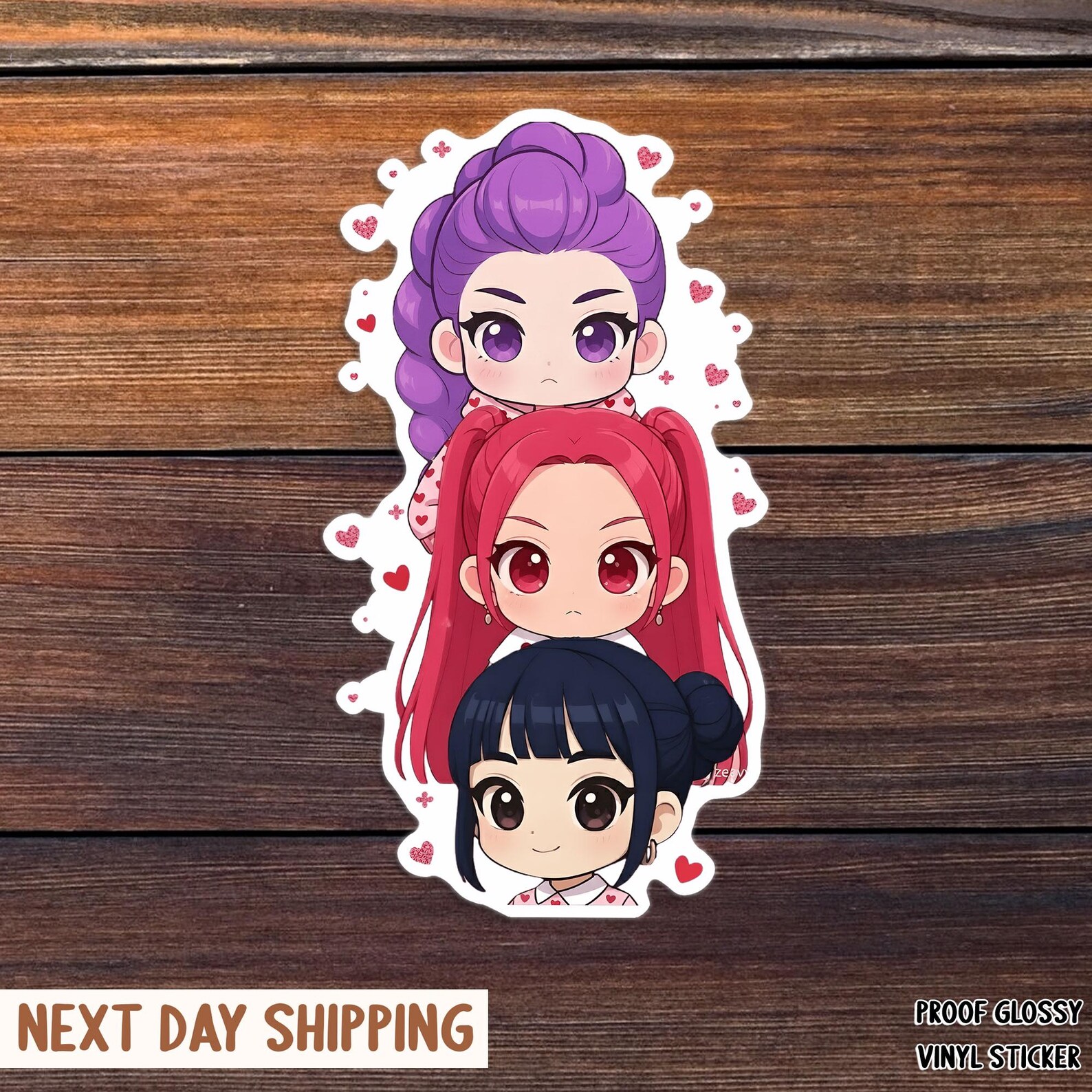 Kpop Sticker, Huntrix Pink Valentine Sticker, Saja Girls Mira Rumi Zoey ...