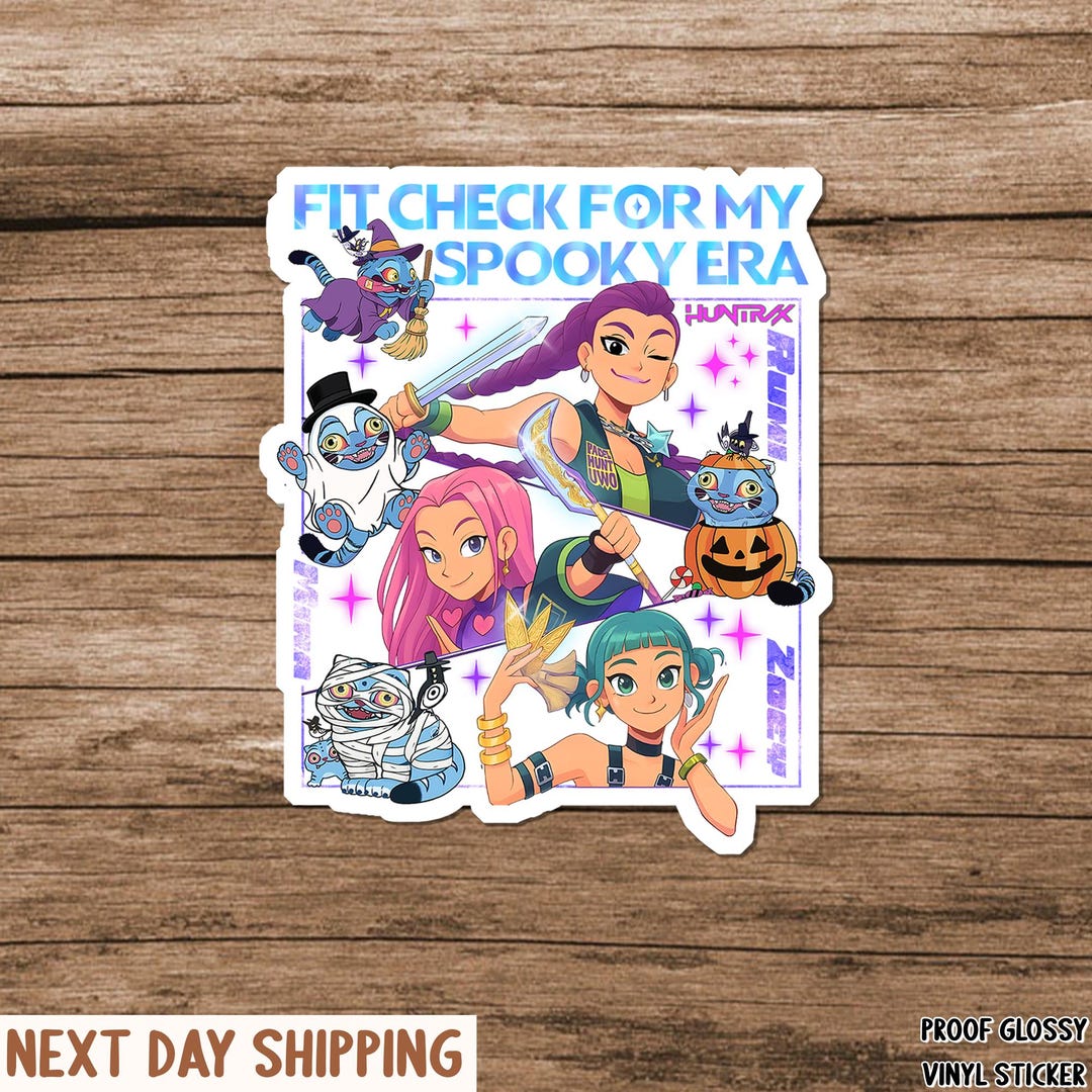 Huntrix Demon Hunters Halloween Sticker, Cute Spooky Season Decal, Kpop ...