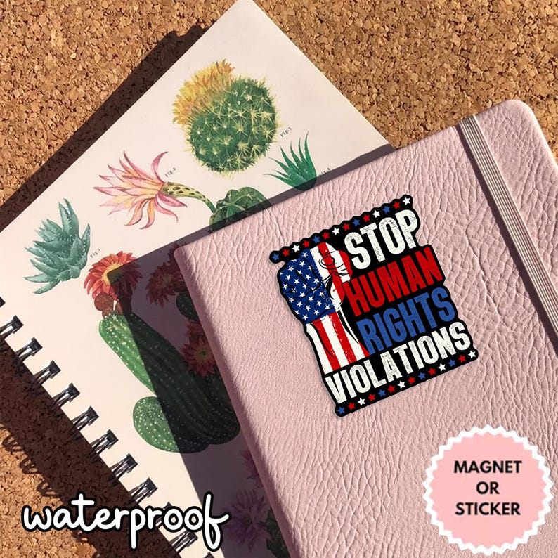 Stop Human Rights Violations Anti Trump Sticker, Abolish ICE, Protect ...