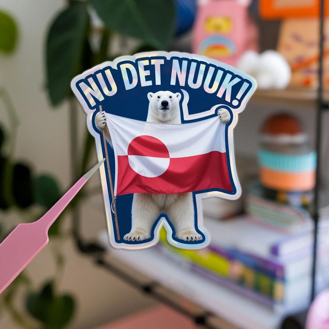 Nu Det Nuuk! Greenland Flag Kiss-cut Sticker/carmagnet,nuuk Greenland ...