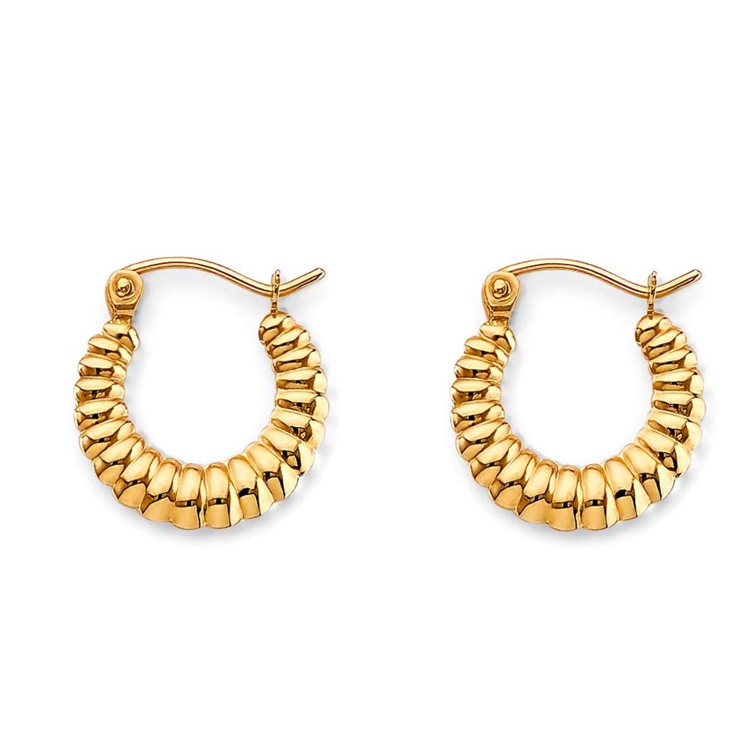 14kt Gold Shrimp Hoop Earrings for Children - Etsy